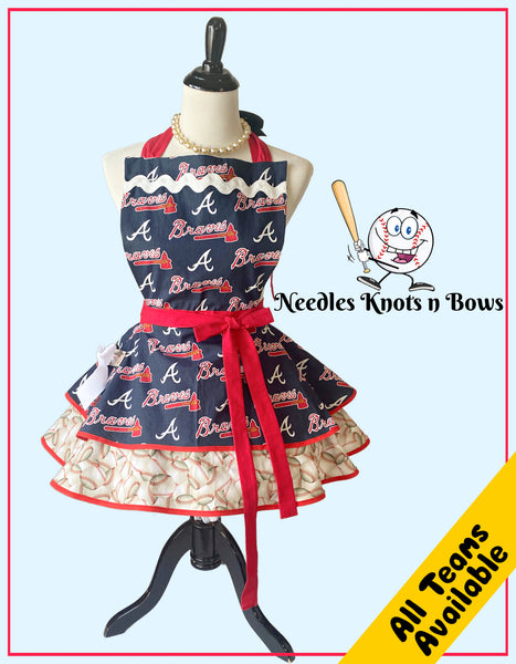 MLB Womens Atlanta Braves Apron, Womens Braves Flirty Baseball Apron ...