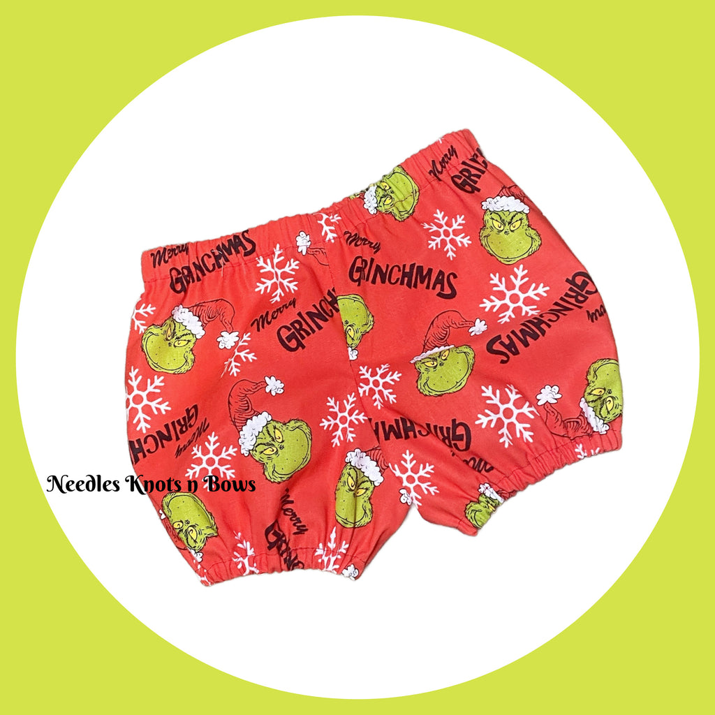 Grinch Christmas Diaper Cover, Baby, Toddler – Needles Knots n Bows