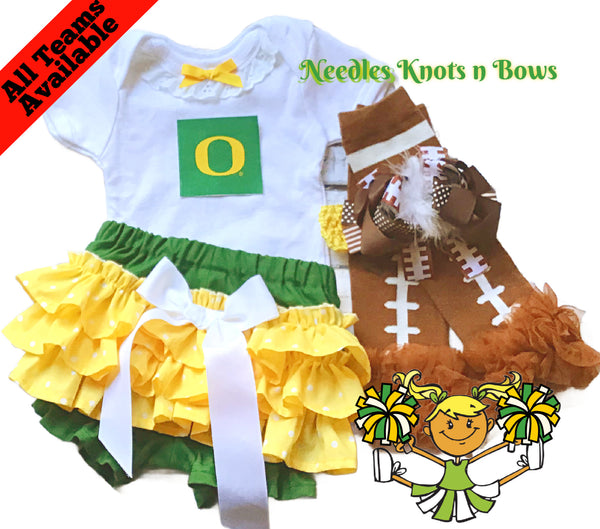 Oregon Ducks Outfit for Baby Girls & Toddlers – Needles Knots n Bows