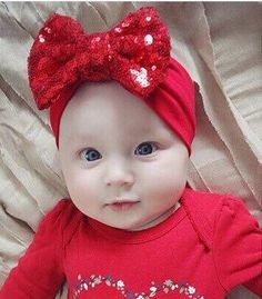 Red Sequin Bow Headwrap, Baby Girls & Toddlers – Needles Knots n Bows