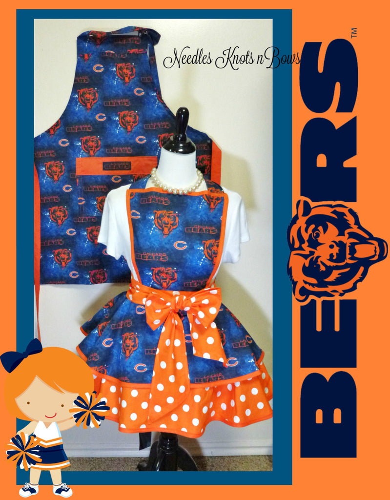 Chicago Bears Unisex Apron, Game Day, Football, Aprons – Needles Knots ...