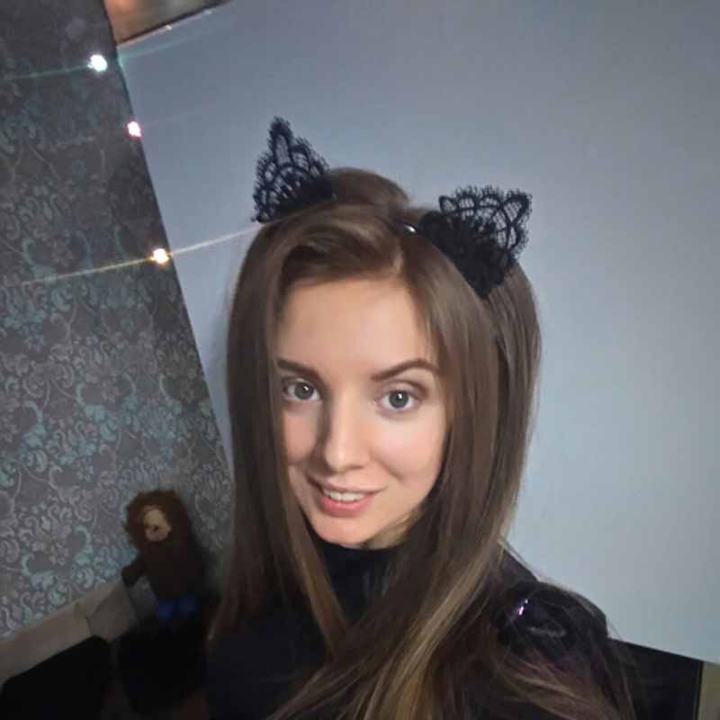 Black Lace Cat Ears, Cat Ear Headband, Girls, Women’s – Needles Knots n ...