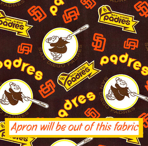 San Diego Padres Baseball Apron with Pockets – Needles Knots n Bows