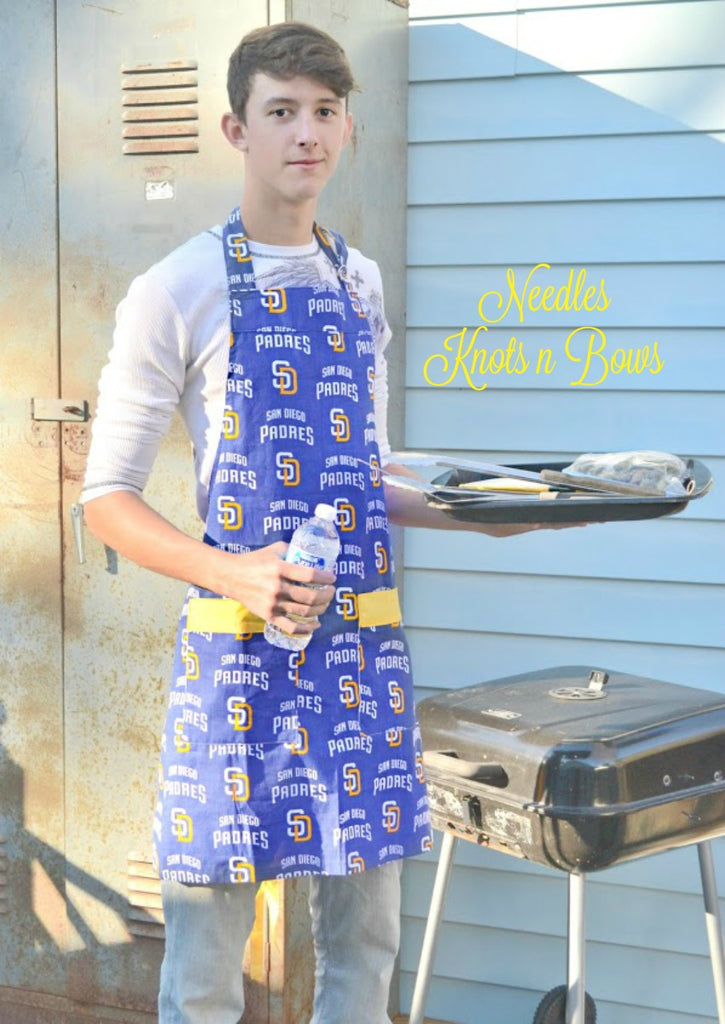 San Diego Padres Baseball Apron with Pockets – Needles Knots n Bows